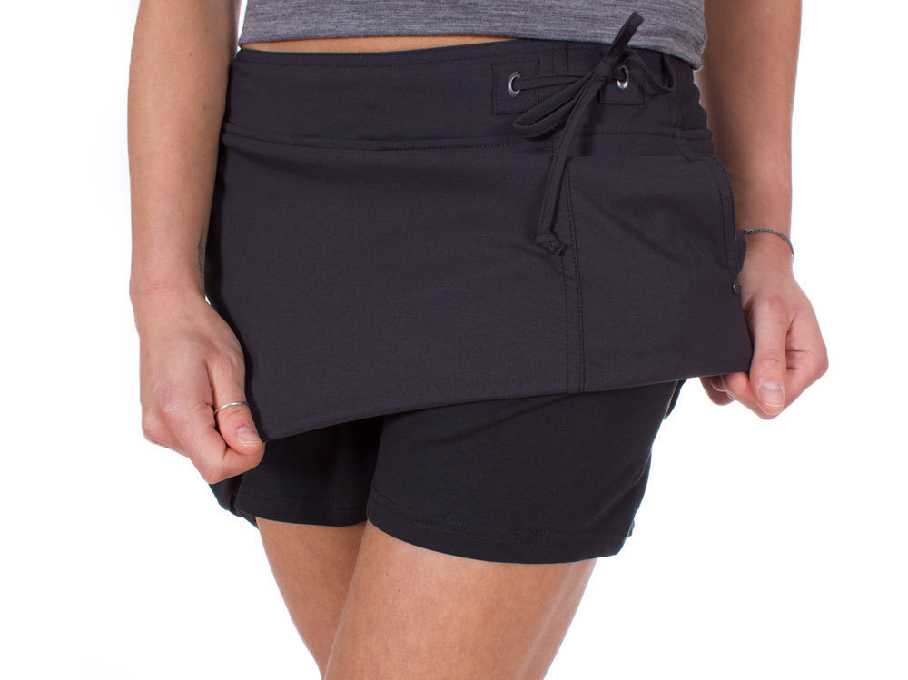 Royal Robbins Women's Jammer Skort (Jet Black) Outdoor Capri Pants