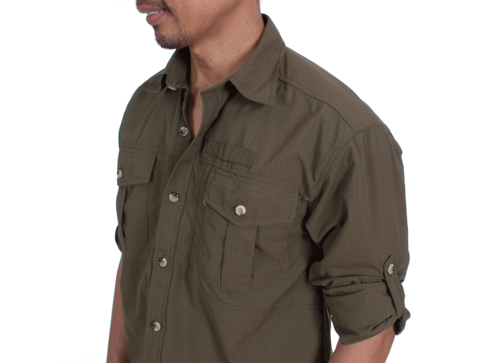 Pinewood Heren Namibia Shirt (Green) Outdoor Hemd