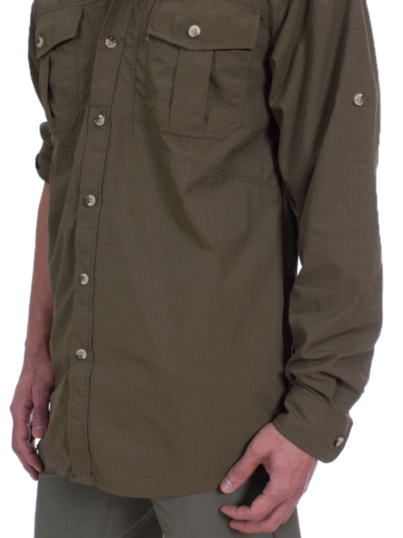 Pinewood Heren Namibia Shirt (Green) Outdoor Hemd