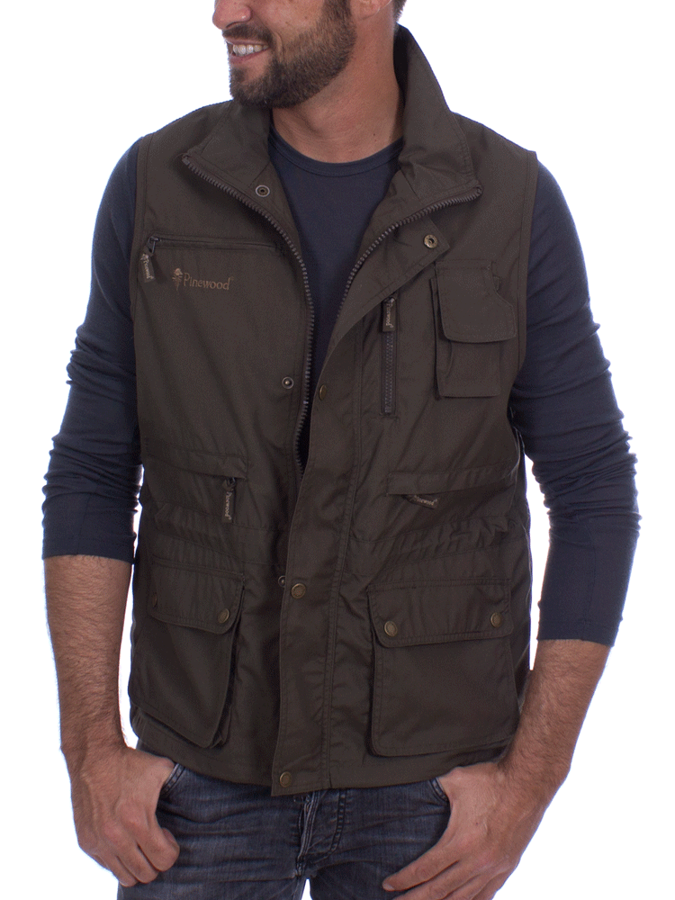 Pinewood Mens New Tiveden Vest (Dark Olive) Outdoor Vest