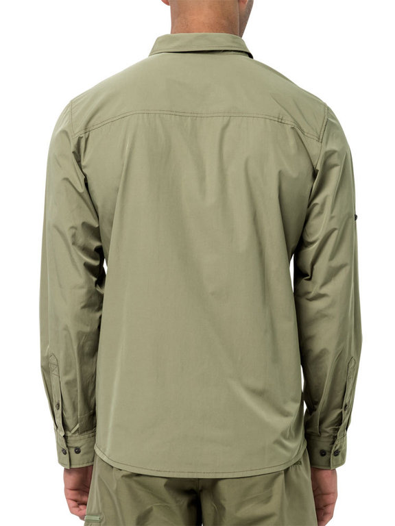 Jack Wolfskin Men's Lakeside Roll-Up Shirt (Khaki) Summer Shirt