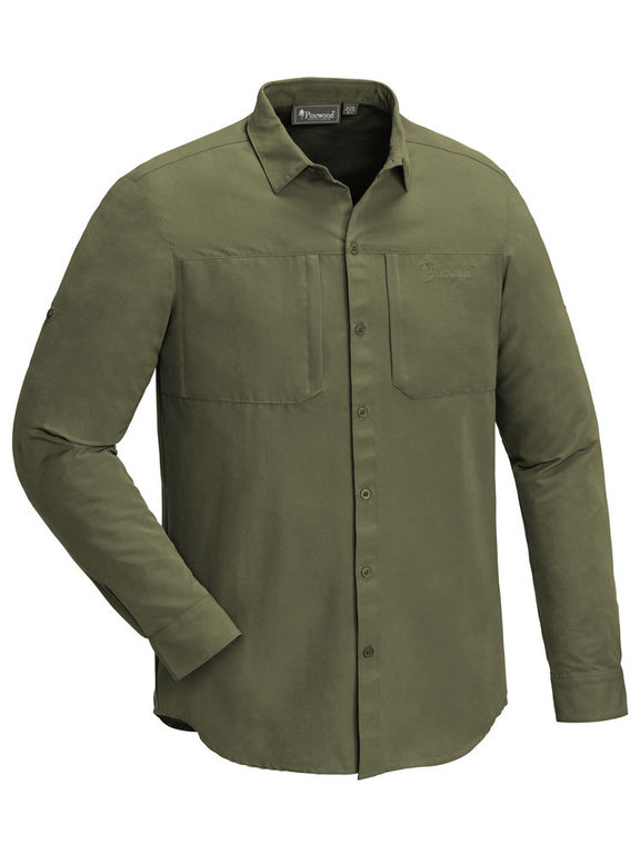 Pinewood Heren Namibia Travels Shirt (Green) Outdoor Hemd