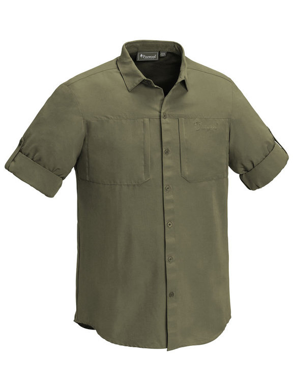 Pinewood Heren Namibia Travels Shirt (Green) Outdoor Hemd