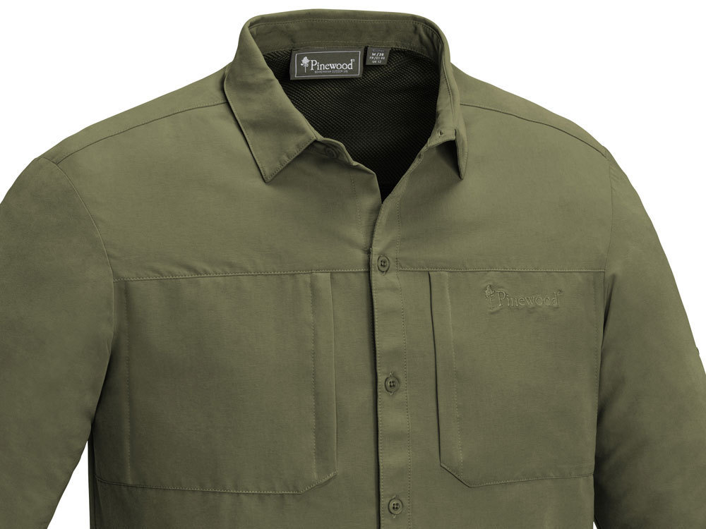 Pinewood Heren Namibia Travels Shirt (Green) Outdoor Hemd