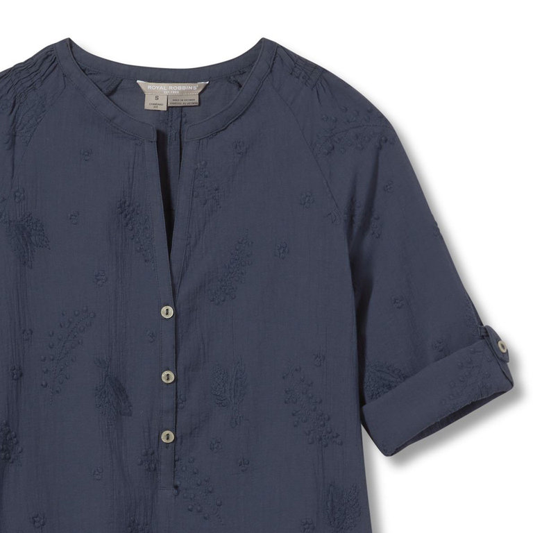 Royal Robbins Dames Oasis Tunic II 3/4 Sleeve (Navy) Shirt