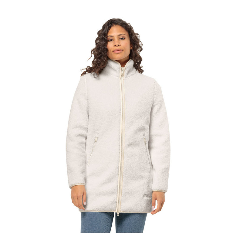 Jack Wolfskin Women's High Curl Coat (Cotton White) Fleece