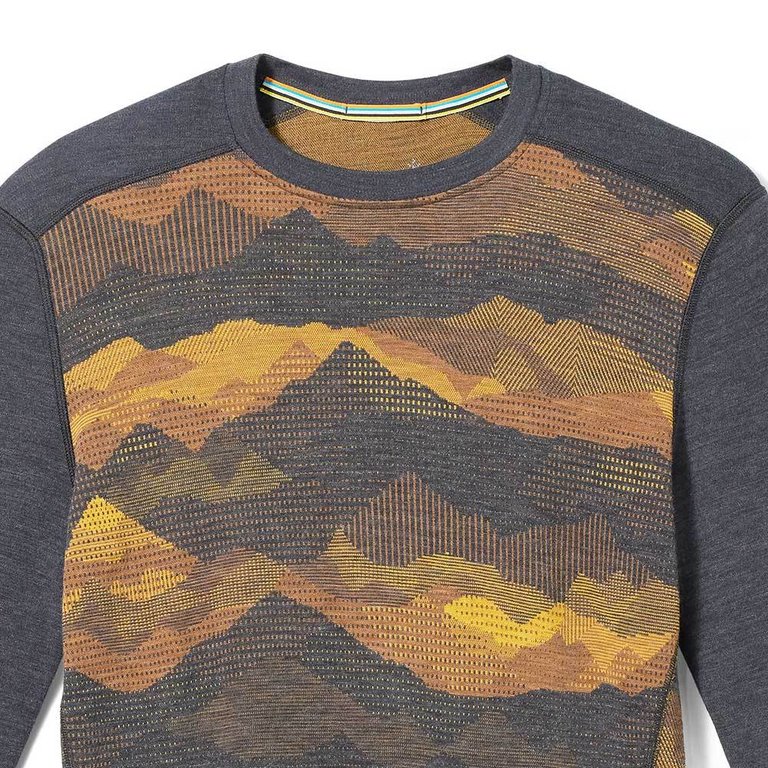 Smartwool Men Merino Base Layer Crew (Charcoal MountainScape) T
